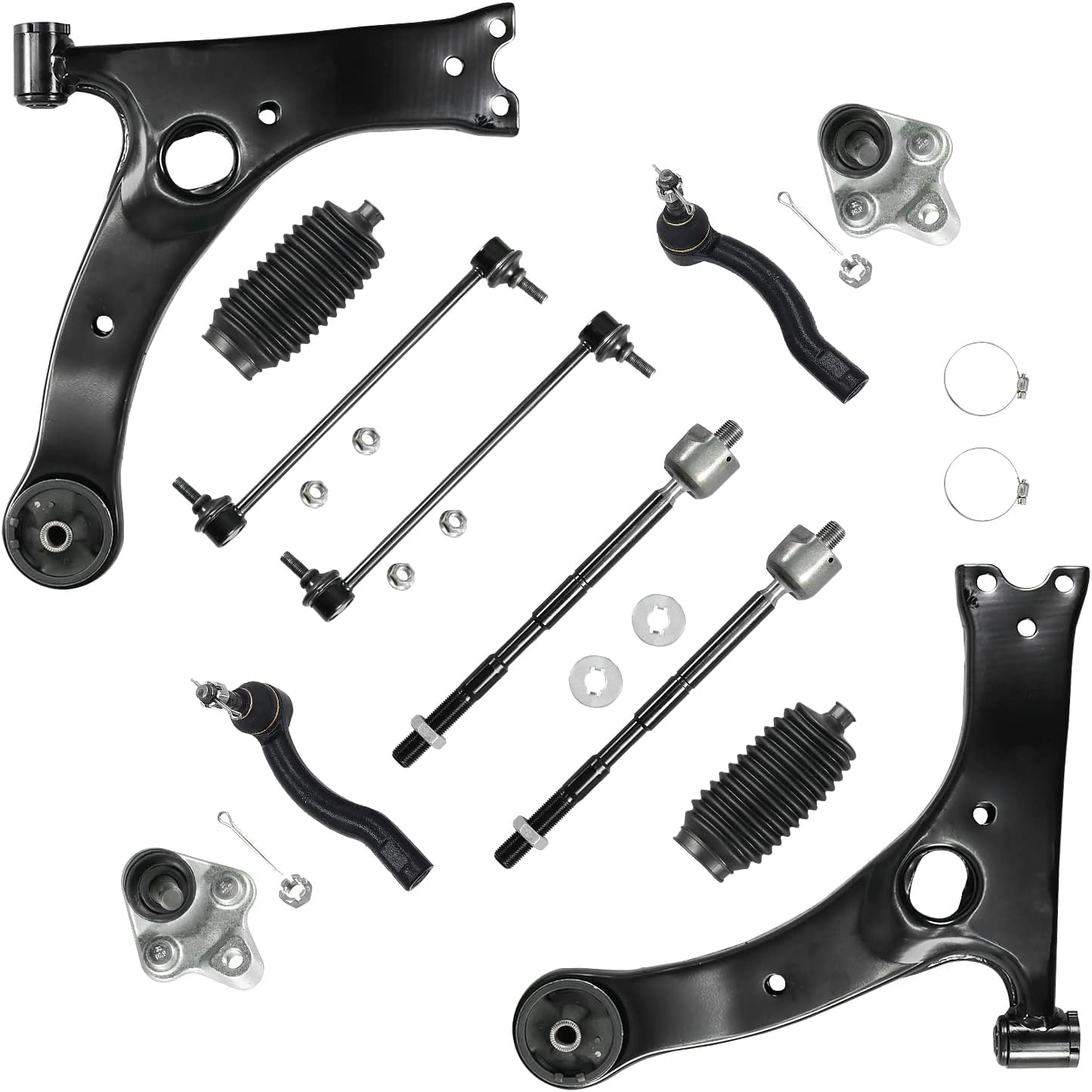 Amazon.com: 8PC Front Lower Control Arm w/Ball Joints Inner & Outer Tie ...
