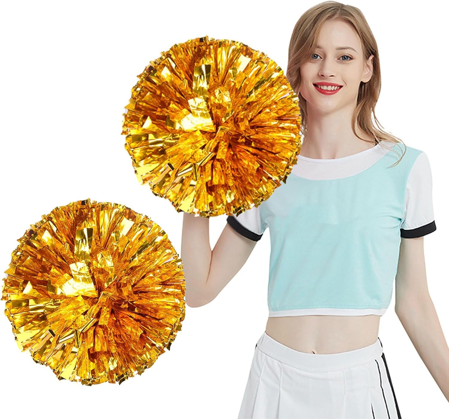 Amazon.com: 2 Pack Cheer pom poms , Professional Cheerleader Pom Poms ...