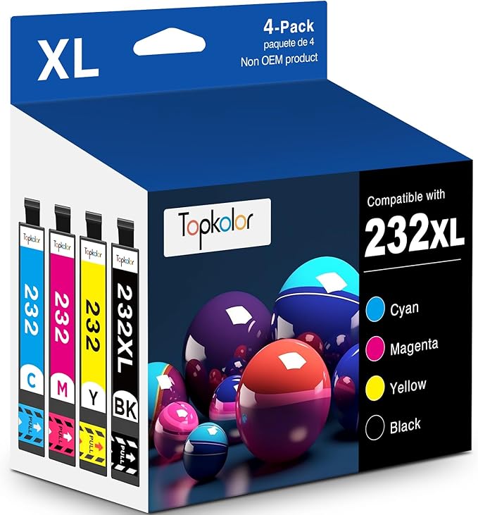 Amazon.com: Topkolor 232XL Ink Cartridges Combo Pack Remanufactured ...