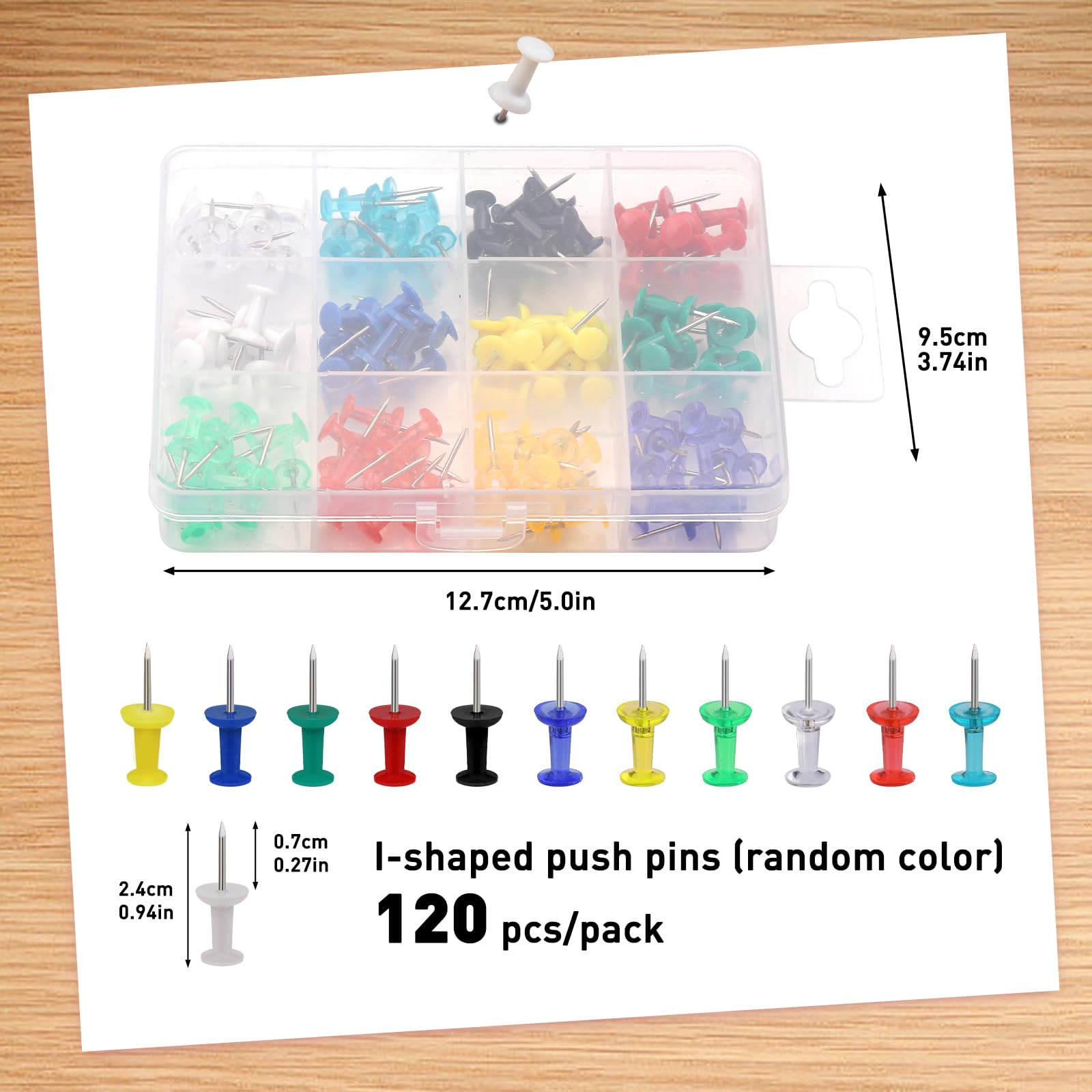 Snapklik.com : 120Pcs Colorful Thumb Tacks, Push Pins Tacks, Assorted ...