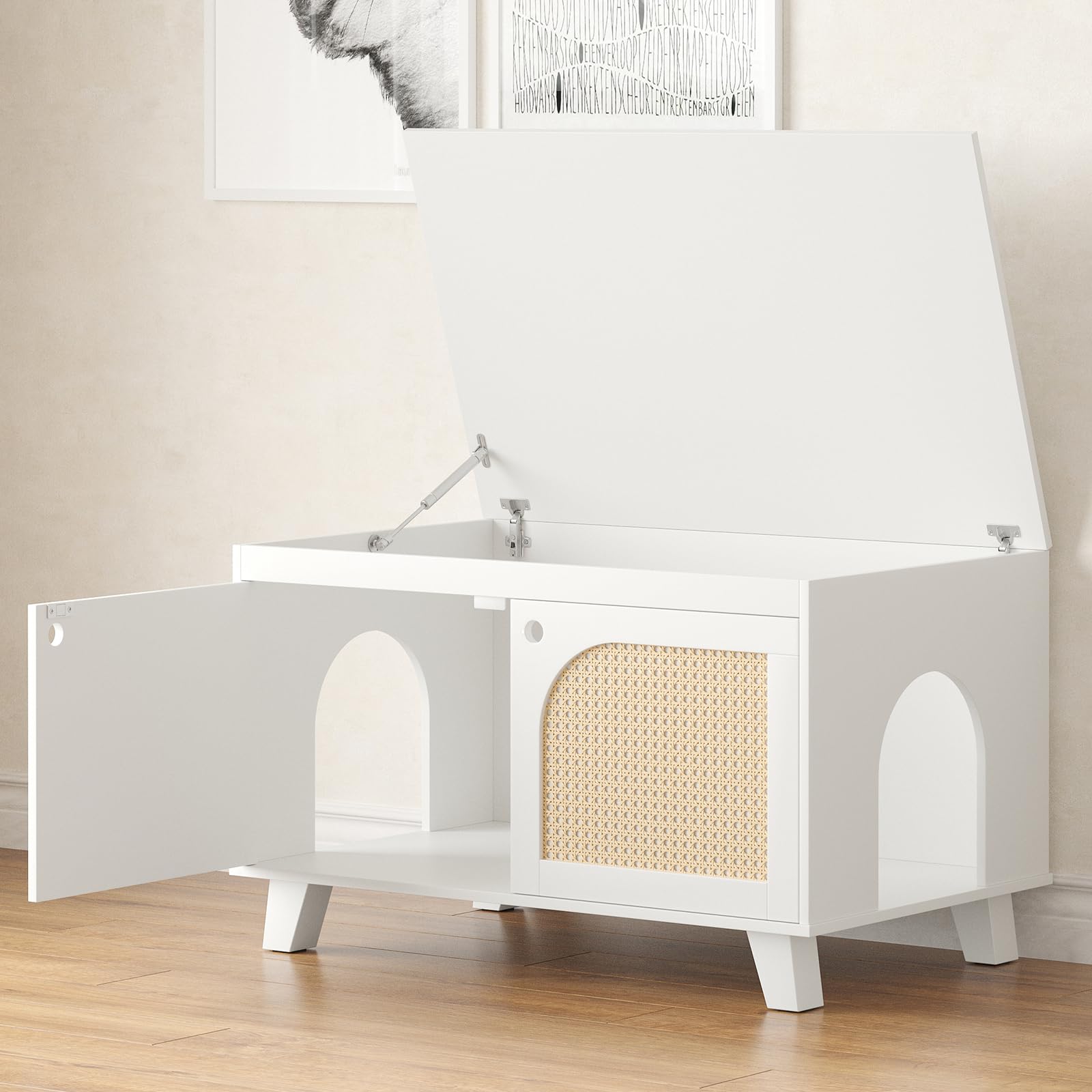 Snapklik.com : Flip Top Hidden Cat Litter Box Enclosure Furniture Cabinet