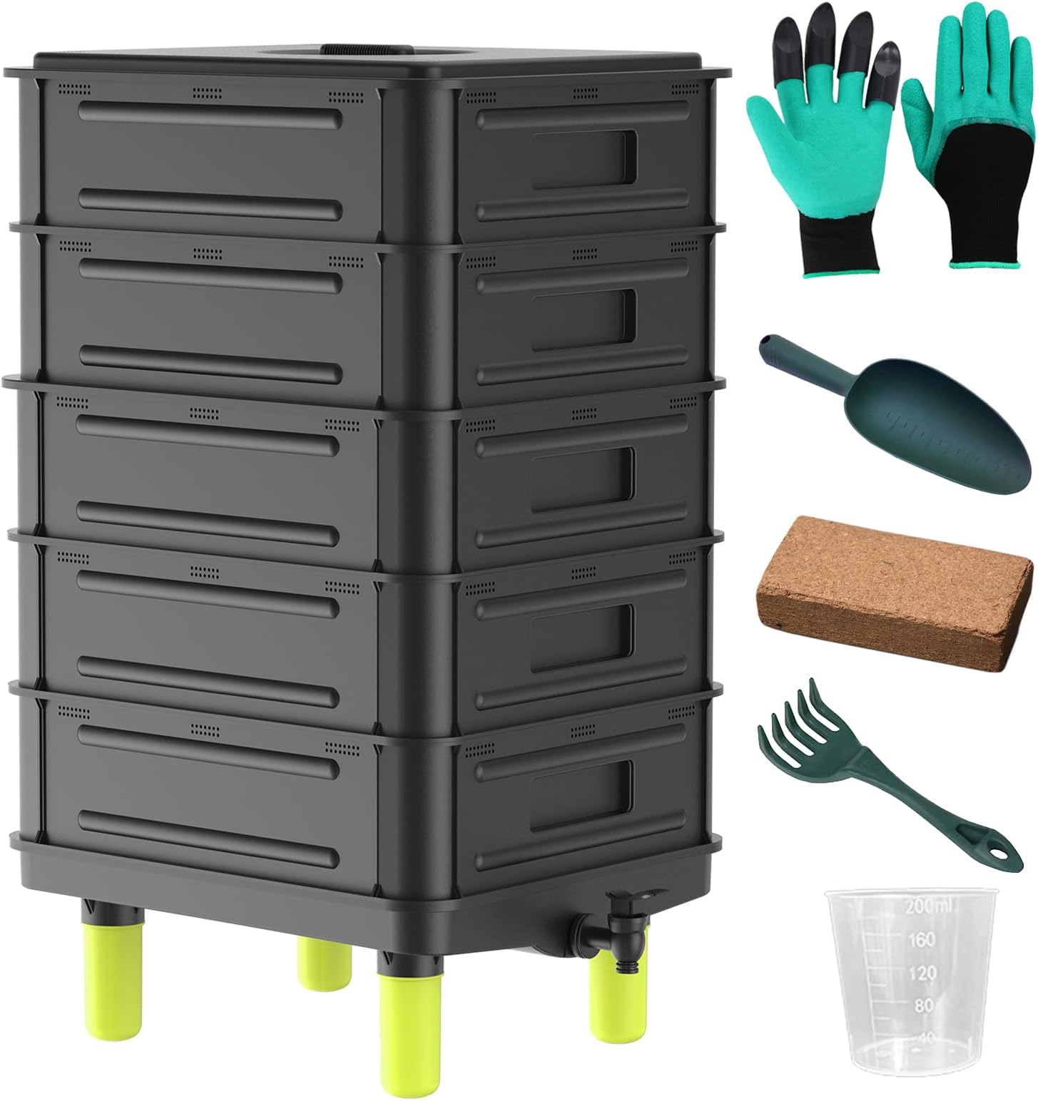 Amazon.com : Worm Factory DS3GT 3-Tray Worm Composter, Green : Outdoor ...