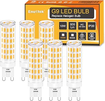 ENUOTEK 10W 900Lm G9 LED Small Corn Light Bulbs 6 Pack cETL Listed ...