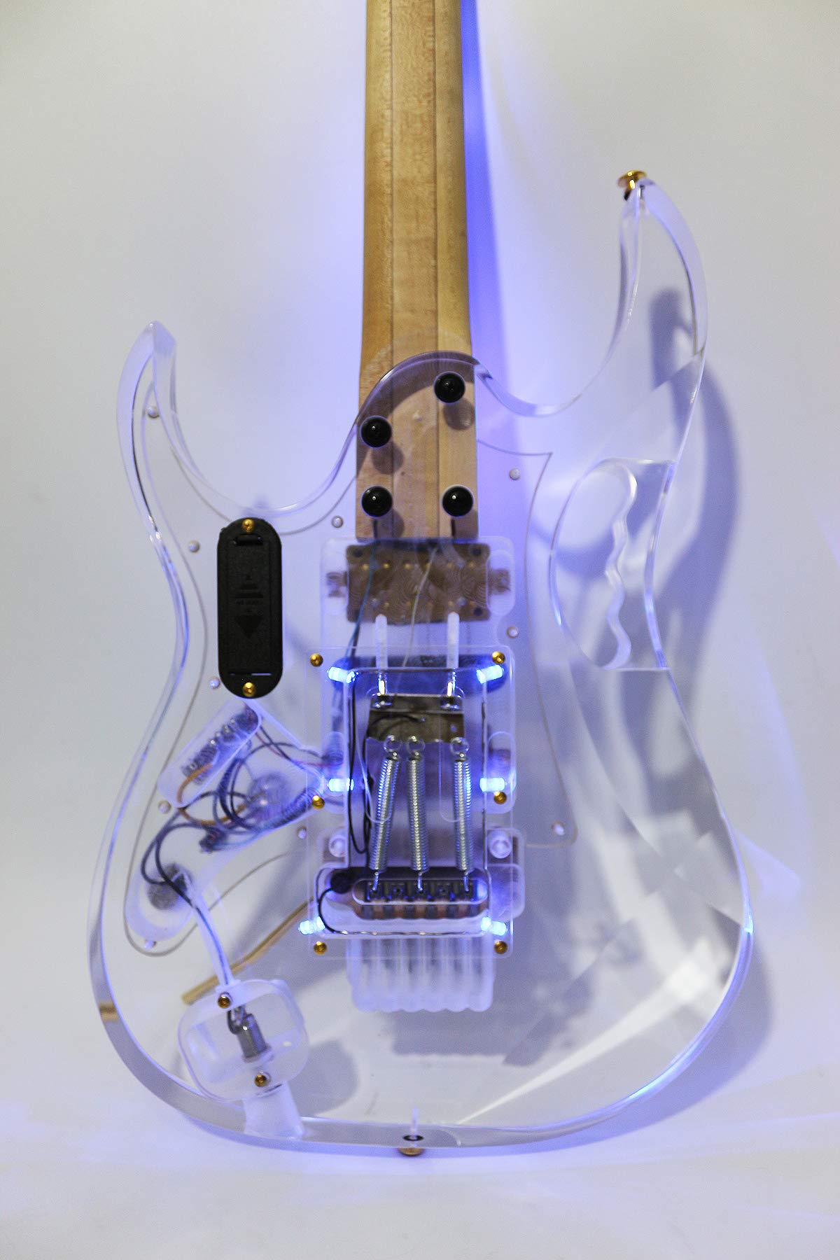 Snapklik.com : LED Light Electric Guitar Crystal Guitar Body Maple ...