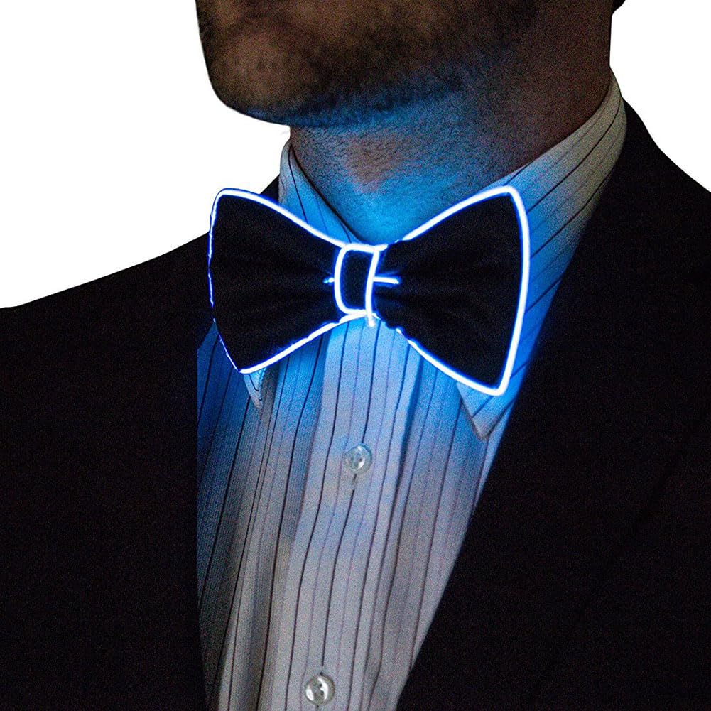 Men's Luminous Bow Tie, Novelty LED Luminous Bow Tie in the Dark with 3 ...
