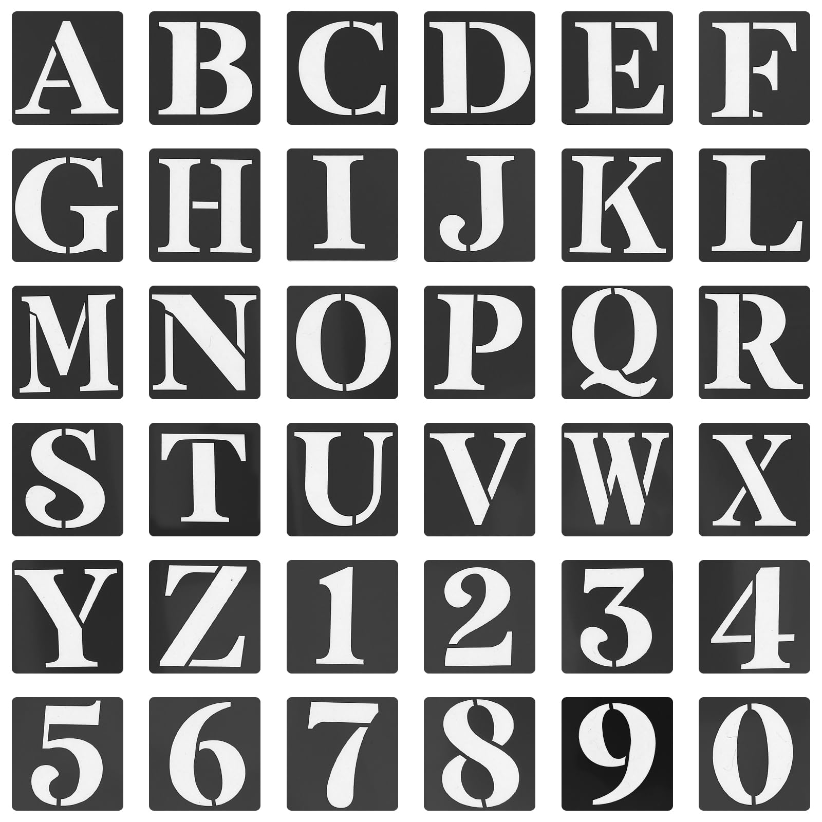 Snapklik.com : 36 Pcs Alphabet Letter Stencils, 2 Inch Plastic ...