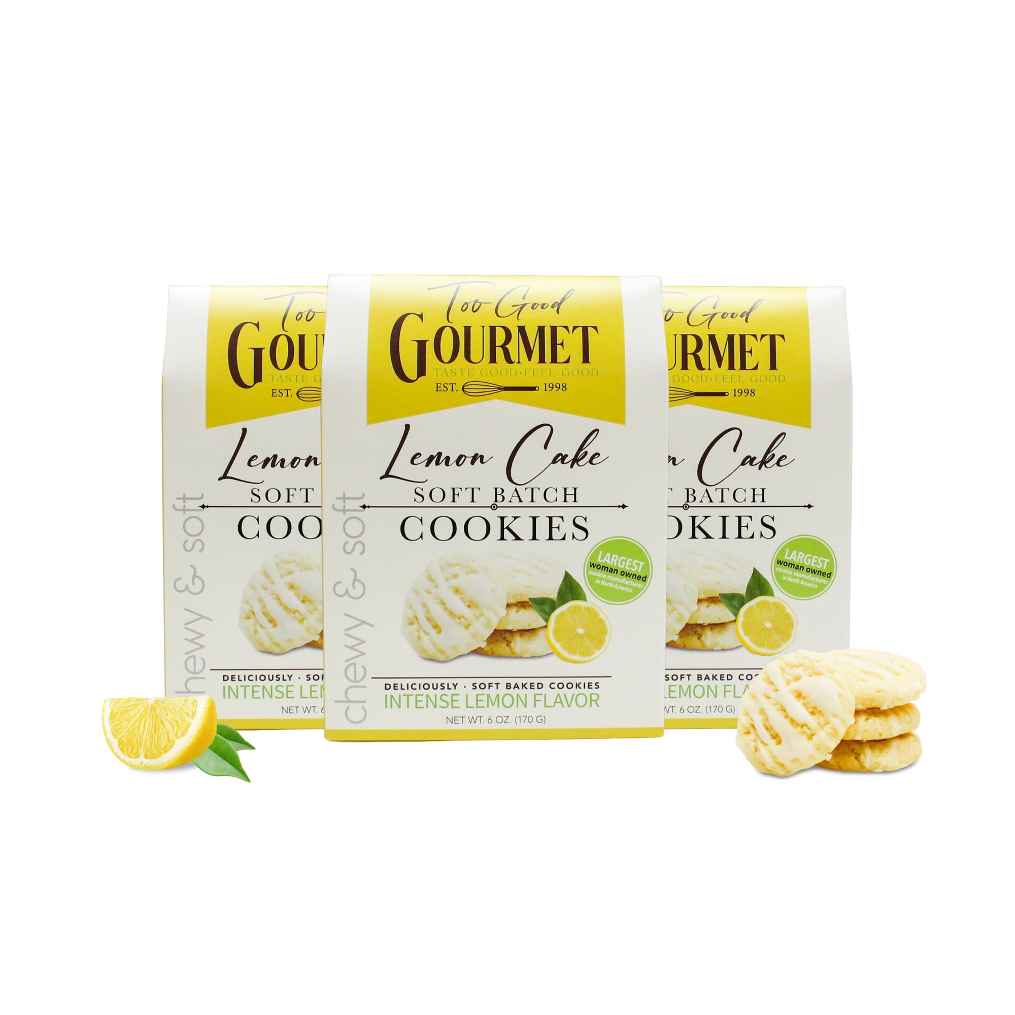 Amazon.com: Too Good Gourmet Lemon Cake Batter Cookies | 3-Pack | Soft ...
