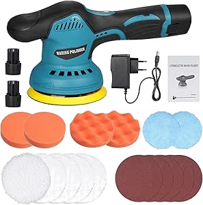 Amazon.com: ERYUE Polishers, 20pcs Cordless Buffer Polisher 12V Battery Powered Dual Action ...