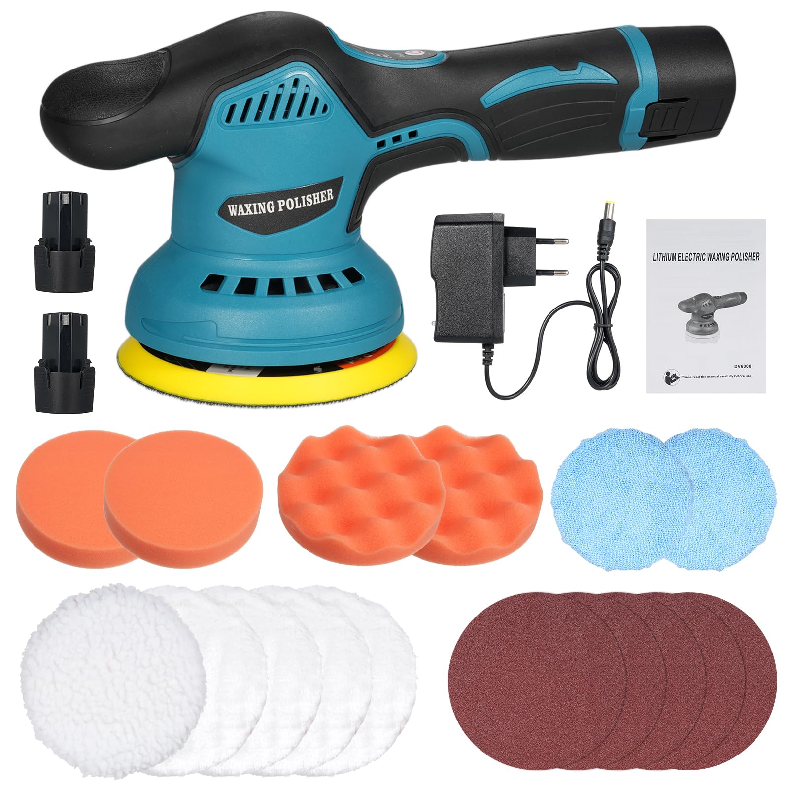 Amazon.com: Mulcort 20pcs Cordless Buffer Polisher 12V Battery Powered ...