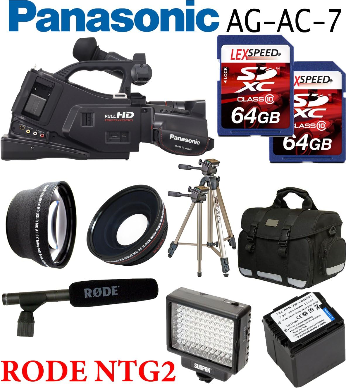 Panasonic AG-AC7 HD Shoulder-mount AVCHD Camcorder + Rode NTG2 ...