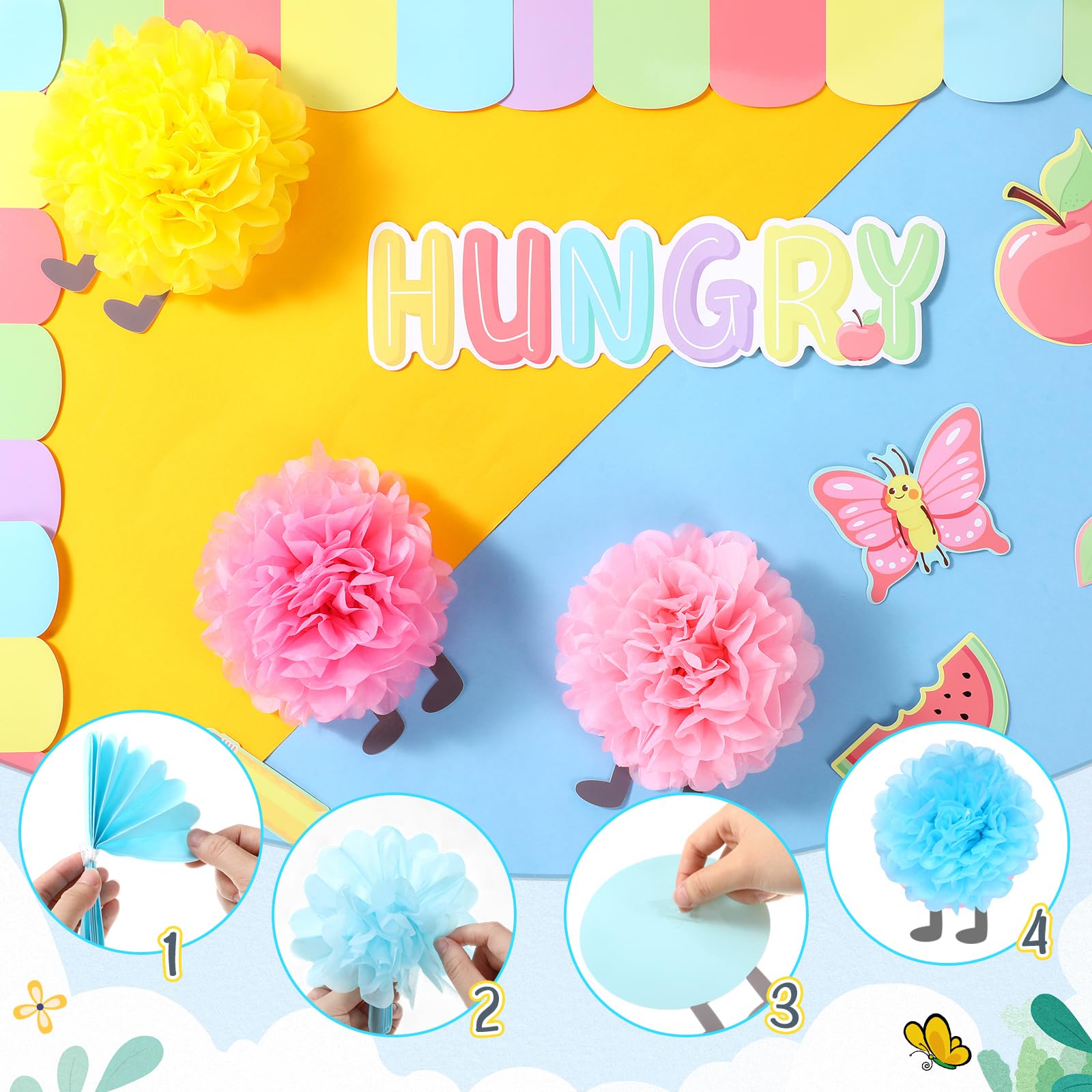 Snapklik.com : 3D Pastel Caterpillar Bulletin Board Decoration Set ...