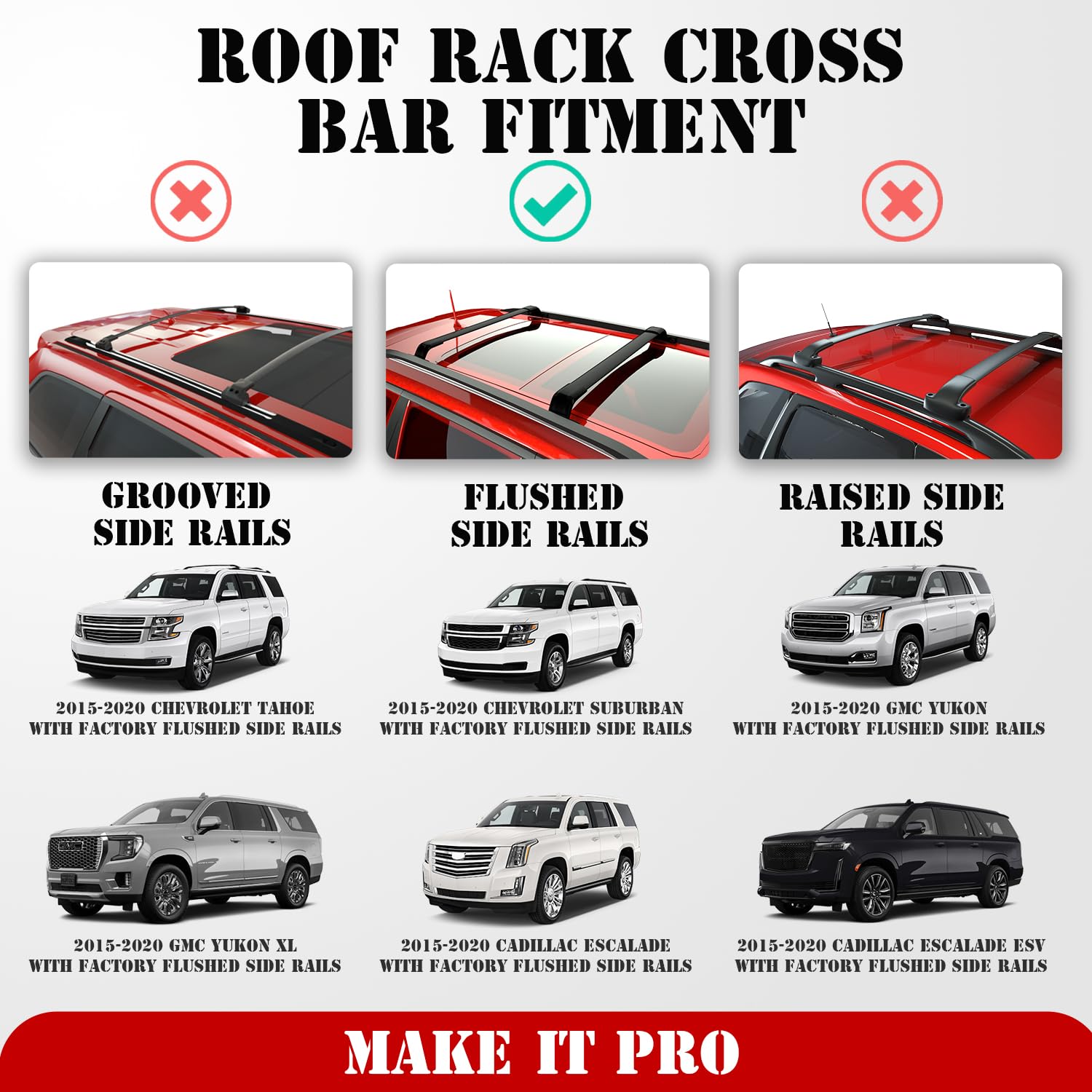 Snapklik.com : KitsPro 260lb Roof Rack Cross Bars For 2015-2020 Chevy ...