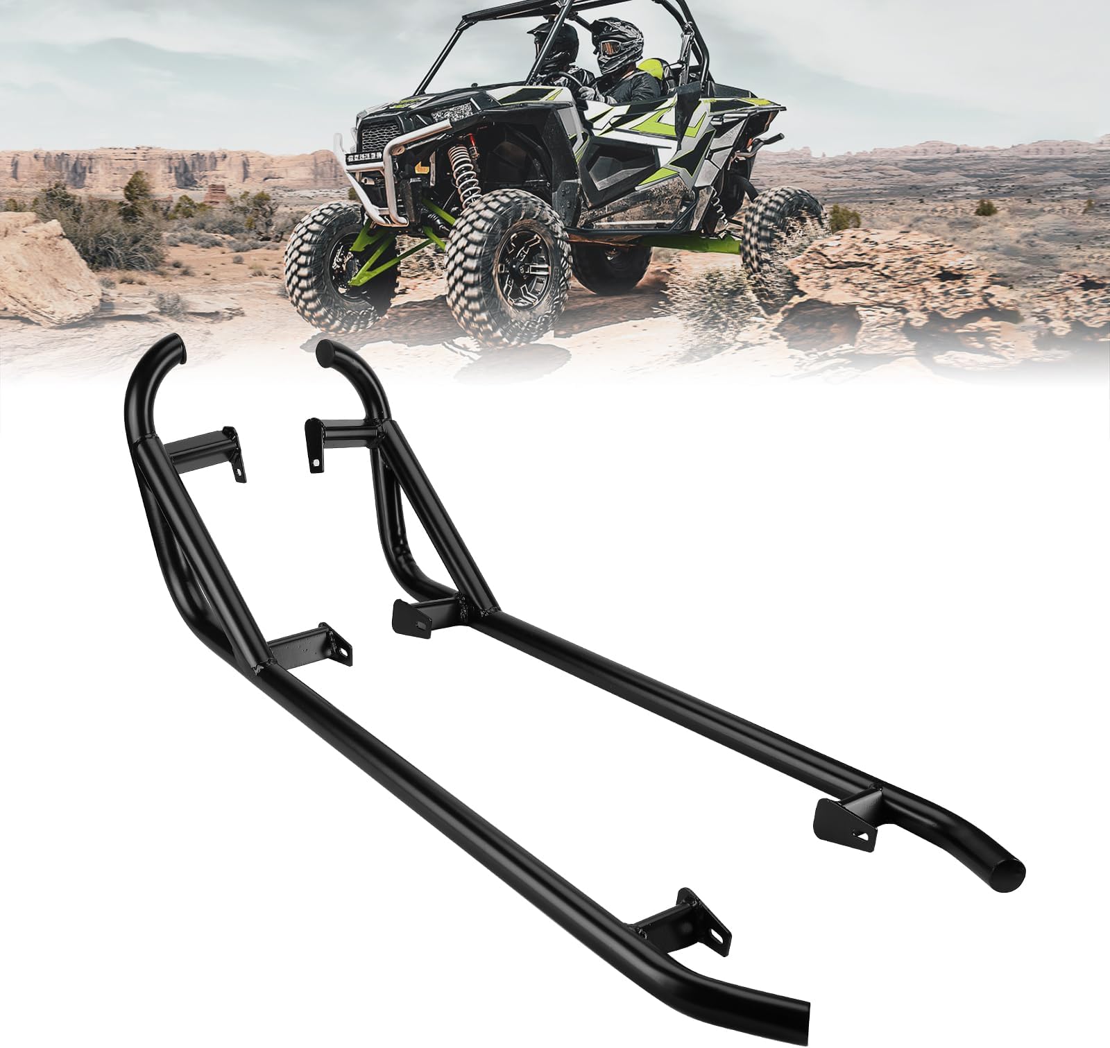 KEMIMOTO 2 Seater Nerf Bars Heavy Duty Black Tree Kickers Side Steps ...