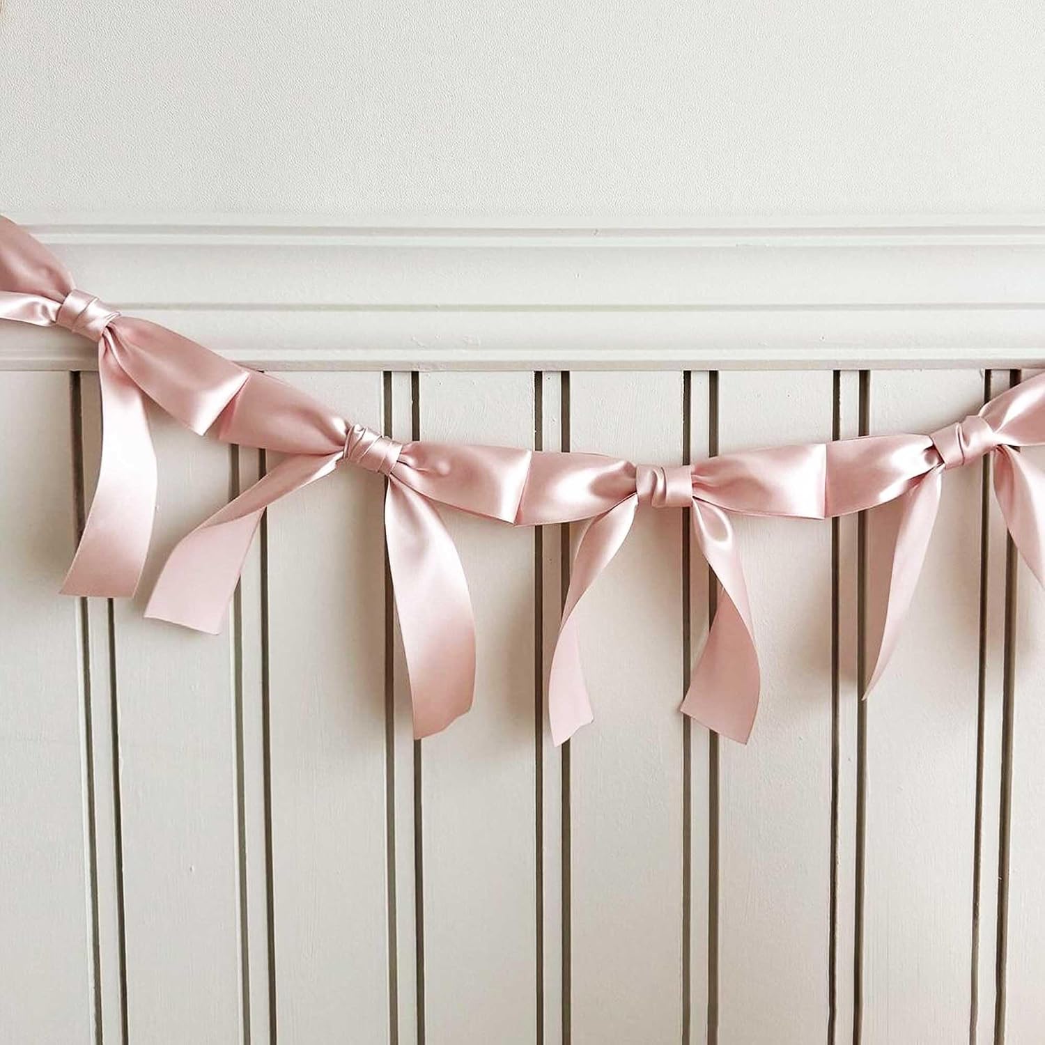 JeVenis Pink Bows Garland Ribbon Bowknot Banner Pink Bow Bachelorette ...
