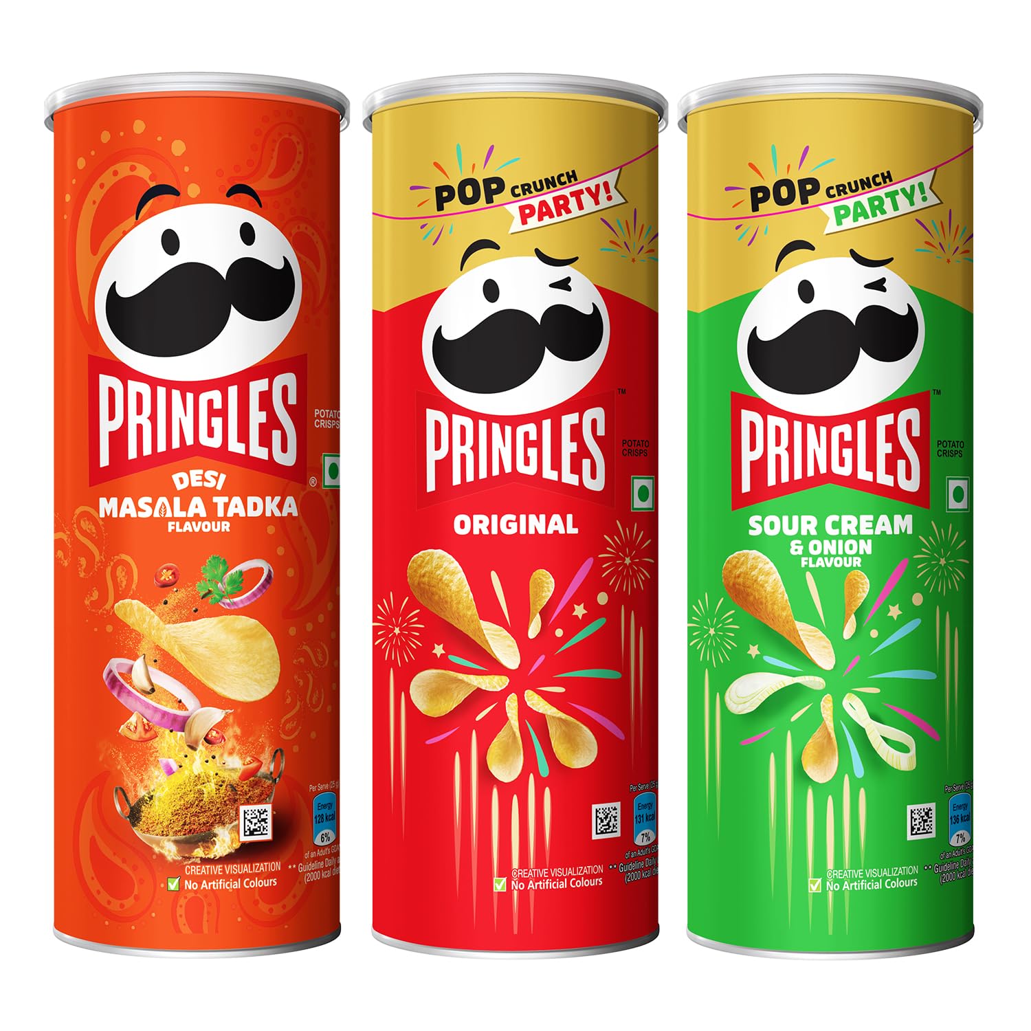 Kellogg's Pringles Original + Sour Cream & Onion + Desi Masala Tadka ...