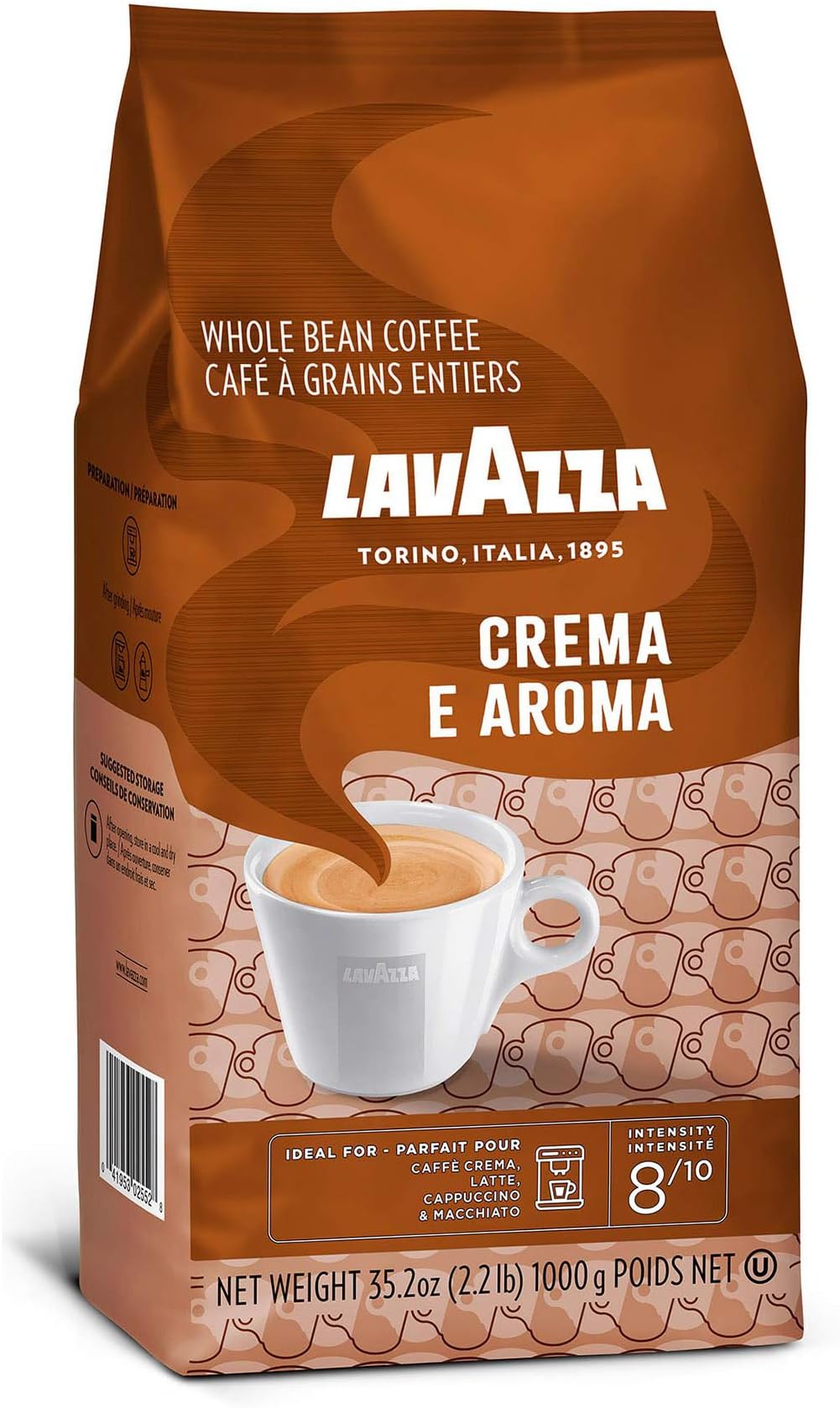 Lavazza Crema E Aroma Whole Bean Coffee Blend, 2.2-Pound Bag, Balanced medium roast with an ...