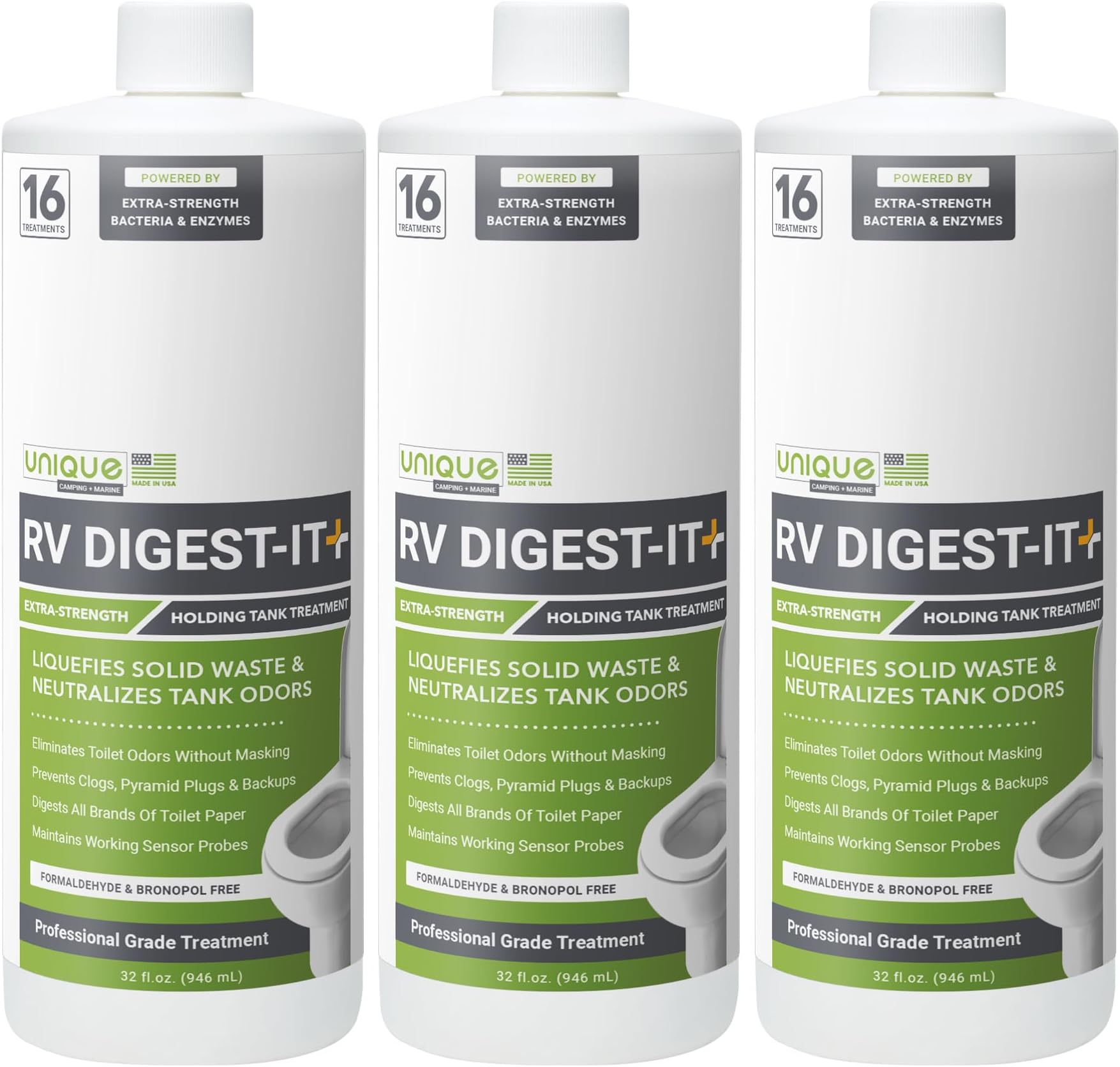Amazon.com: Unique RV Digest-It+, Extra-Strength Black Tank Treatment ...