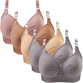 5PC Lily Bras Women's Full Coverage Plus Size Comfort Minimizer Bra ...