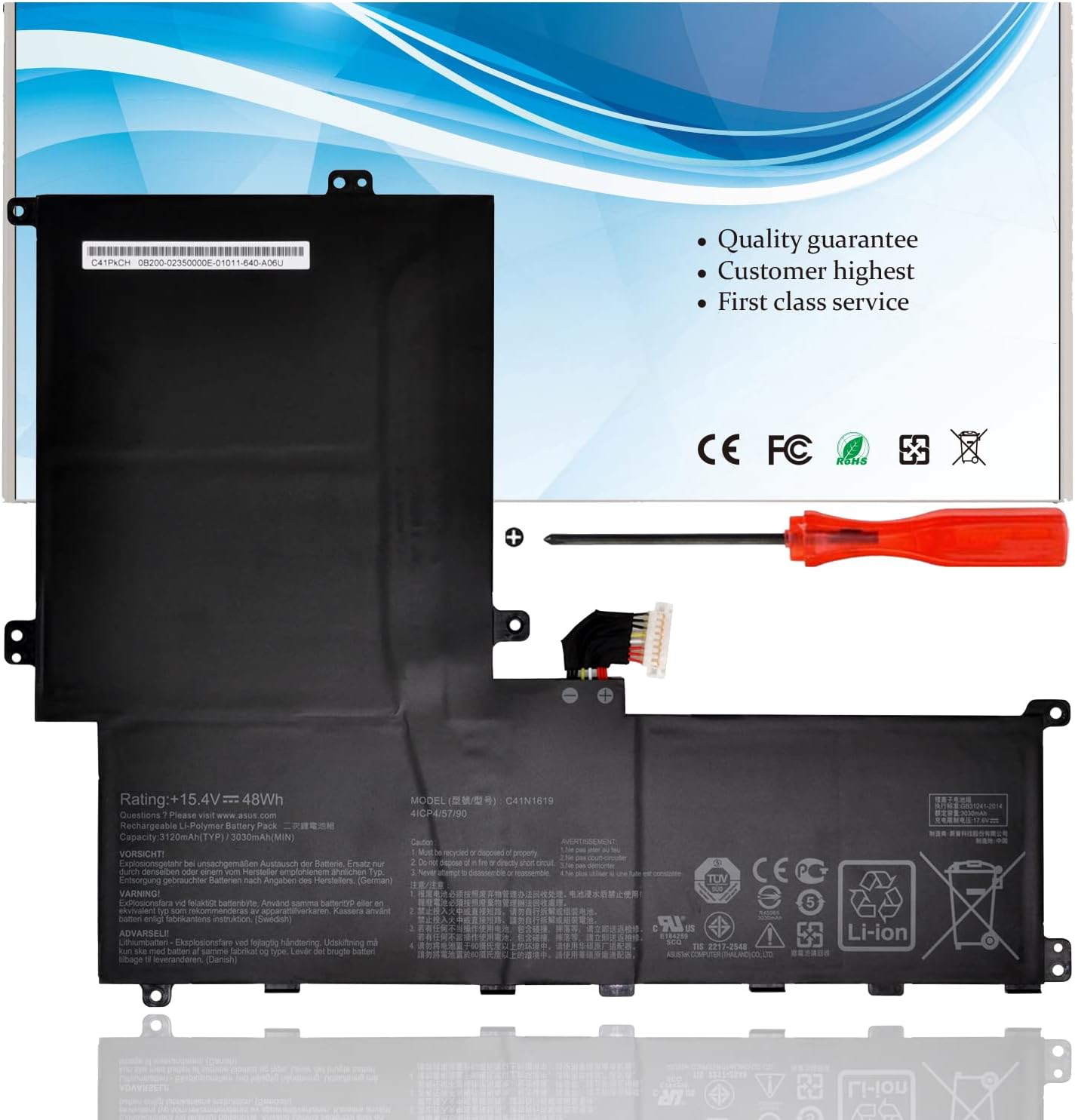 Amazon.com: DGTEC C41N1619 Replacement Laptop Battery for Asus Pro ...