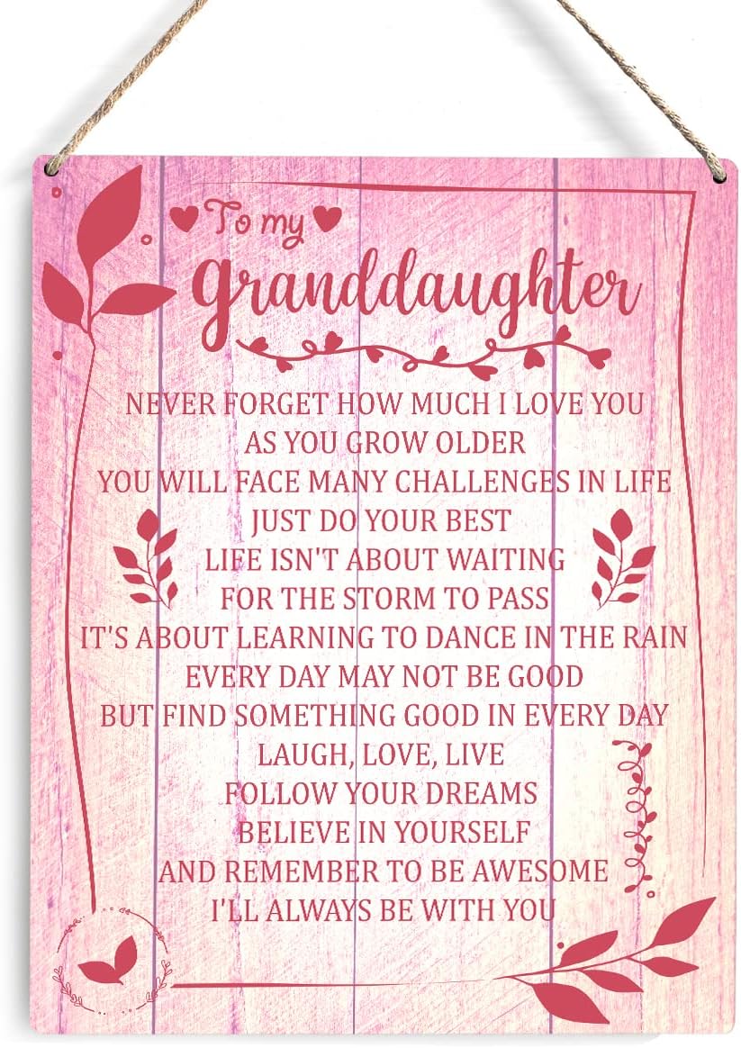 Amazon.com : Farmhouse Granddaughter Wooden Sign Wall Decor Rustic to ...