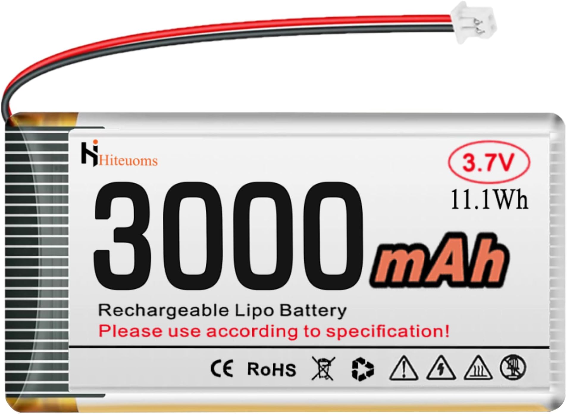 Amazon.com: 3.7V 103665 3000mAh Lithium Polymer ion Battery ...