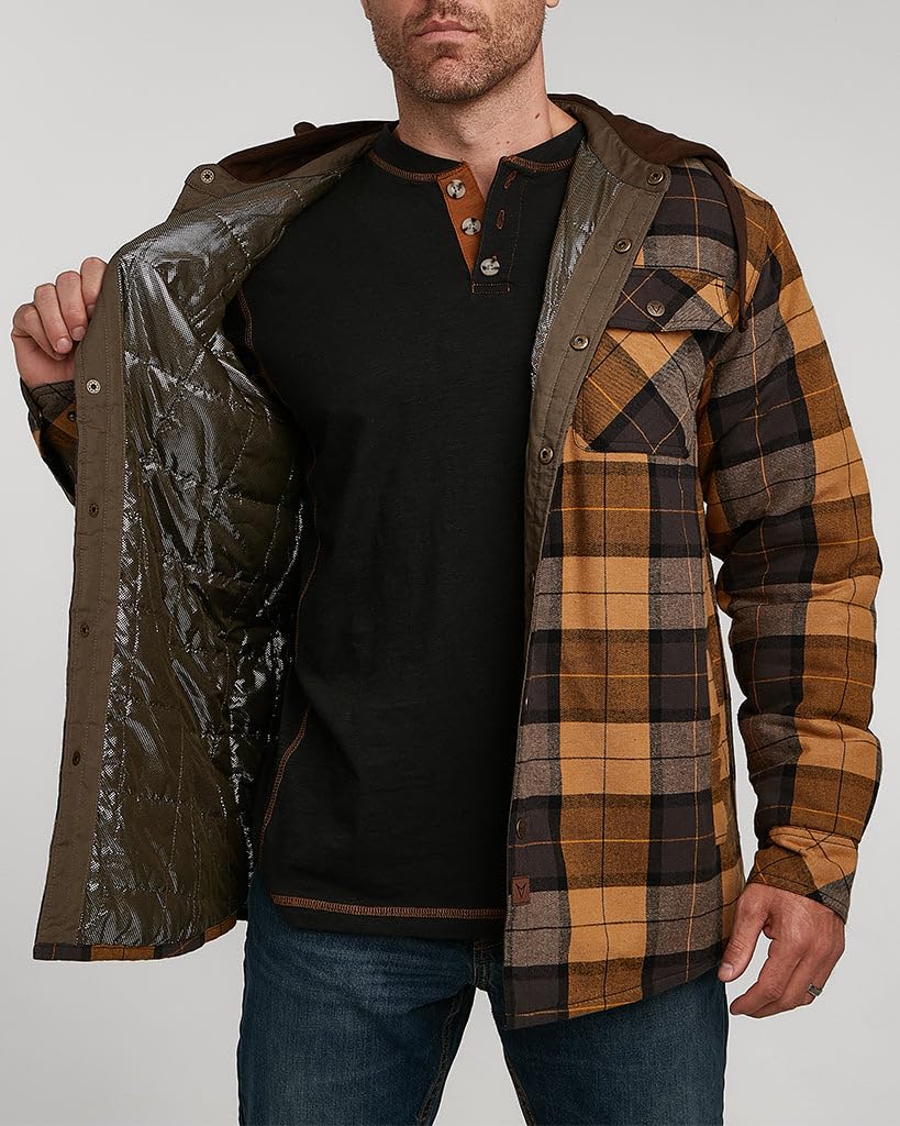 Snapklik.com : Venado Mens Quilt Lined Flannel Shirt Jacket