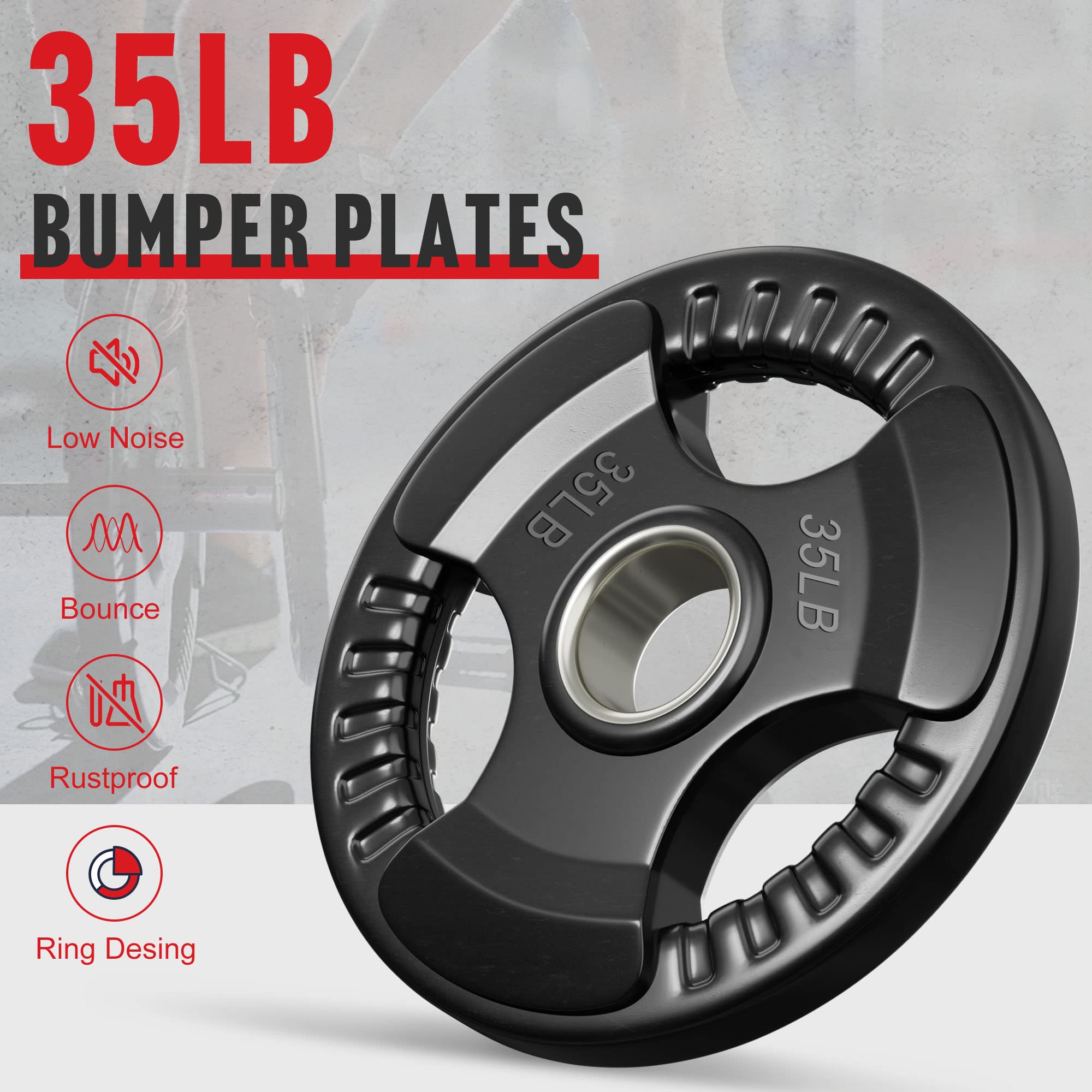 Snapklik.com : Holleyweb Weight Plates Olympic Rubber Grip Plates 2 ...