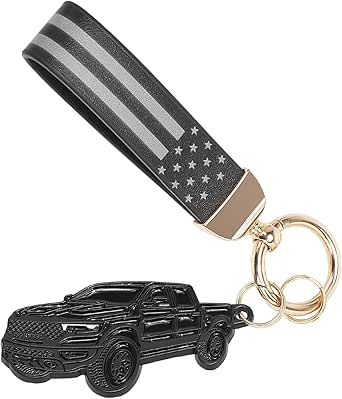 Amazon.com: hrabykt Ram 1500 2500 3500 Keychain with American Leather ...