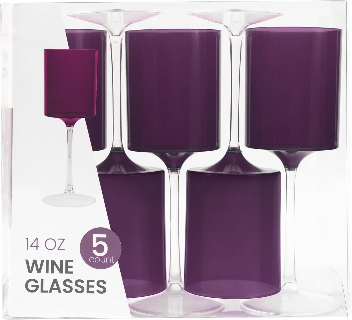 Amazon.com: PLASTICPRO 10 Pack Plastic Wine Goblets 14 oz Two Tone ...