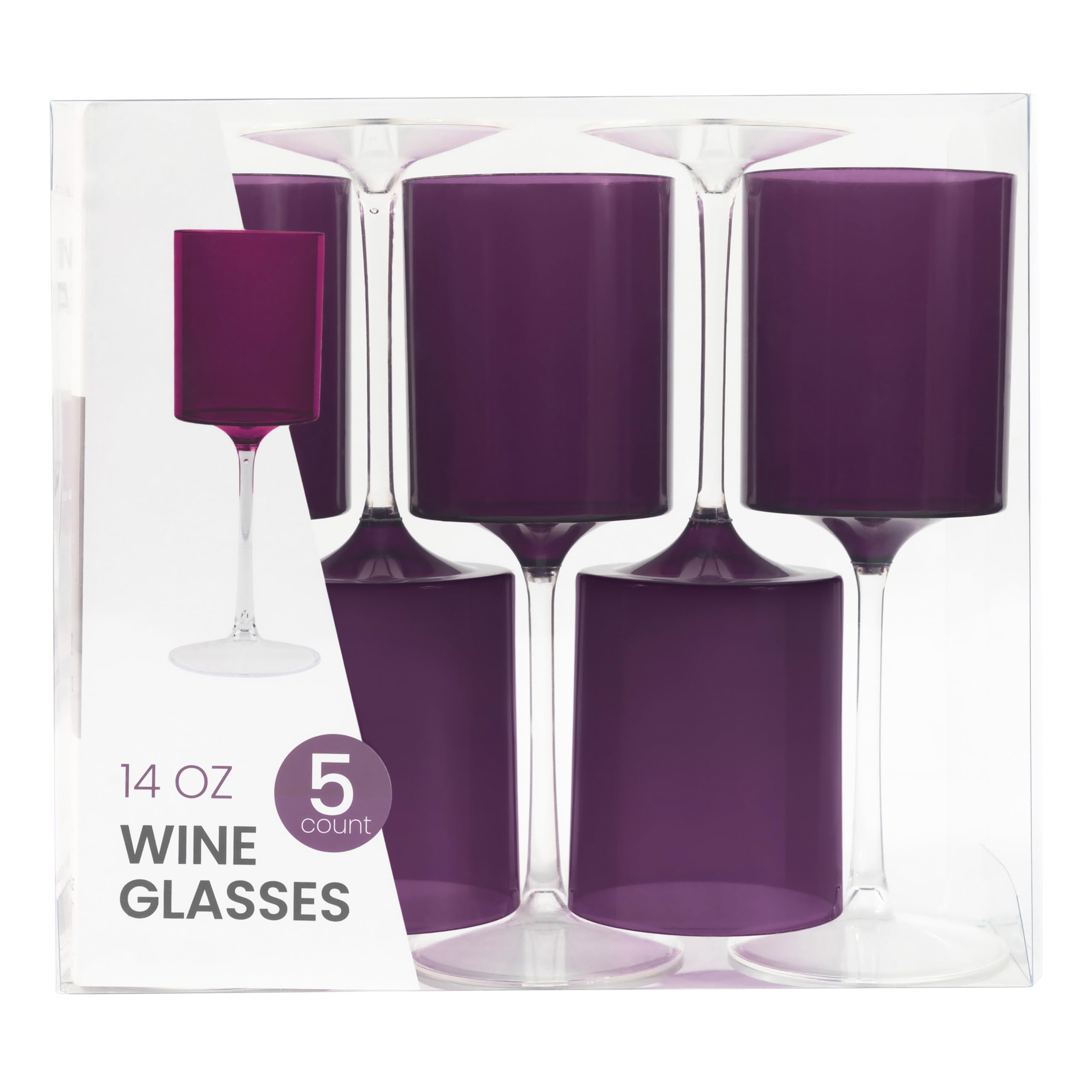 Amazon.com: PLASTICPRO 10 Pack Plastic Wine Goblets 14 oz Two Tone ...