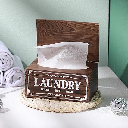 Amazon.com: Laundry Dryer Sheet Holder, Wooden Dryer Sheet Dispenser ...