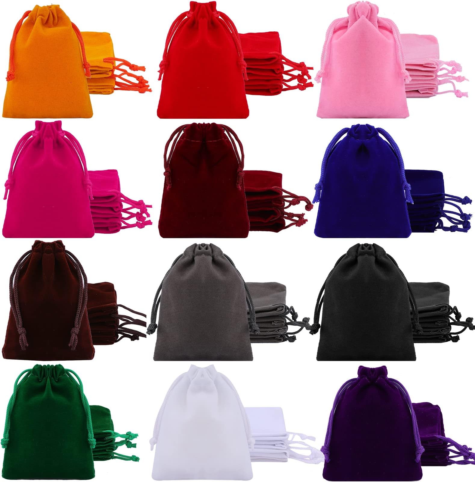 Amazon.com: Sansam 48pcs Small 12 Colors Mixed Drawstrings Velvet Gift ...