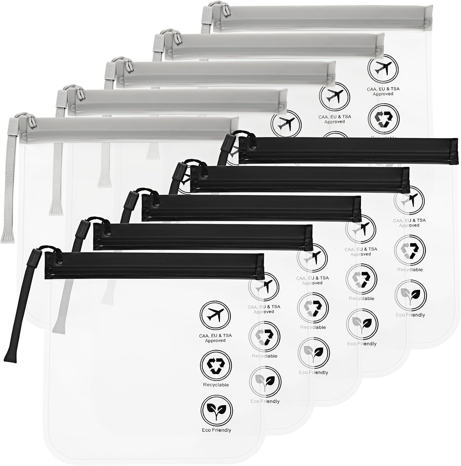 SHUESS 10 Pcs Airport Security Liquids Bags - Clear Airport Liquid Bag ...