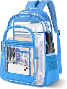 Amazon.com | Mieakvool Clear Backpack, Clear Bookbag Large Casual ...