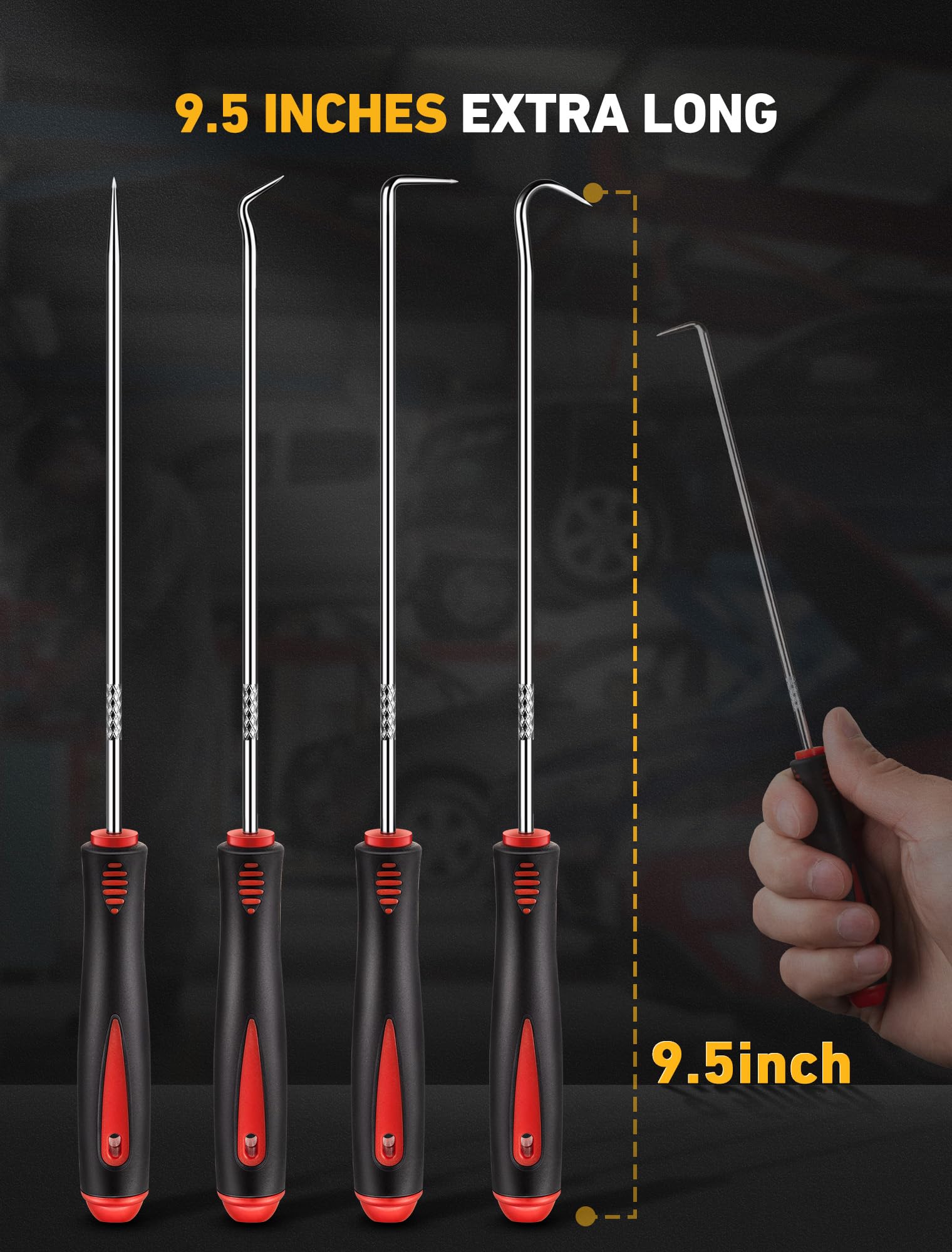 Snapklik.com : 4-Piece Precision Pick And Hook Set, 9.5 Inches Chrome ...