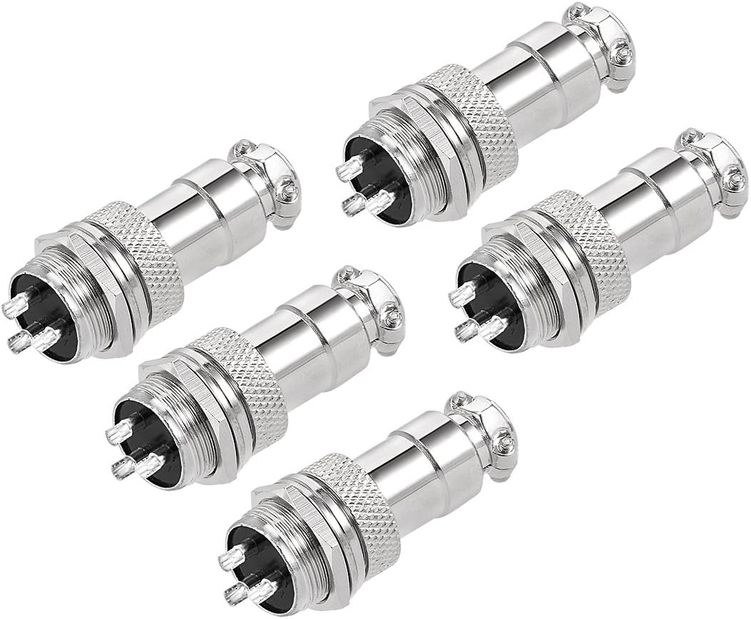 Amazon.com: uxcell Aviation Connector Plug, 16mm 3P 7A 125V GX16-3 ...