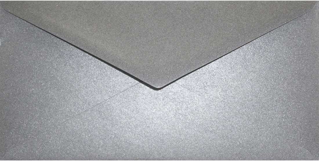 Netuno 100 Briefumschläge Perlmutt-Dunkel-Grau DIN lang 110x 220 mm ...