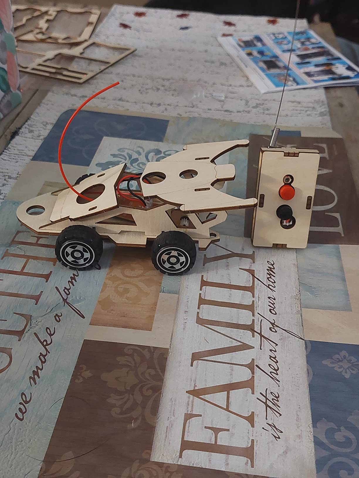 Amazon.com: Wooden Solar & Wireless Remote Control Car Model Kits to ...