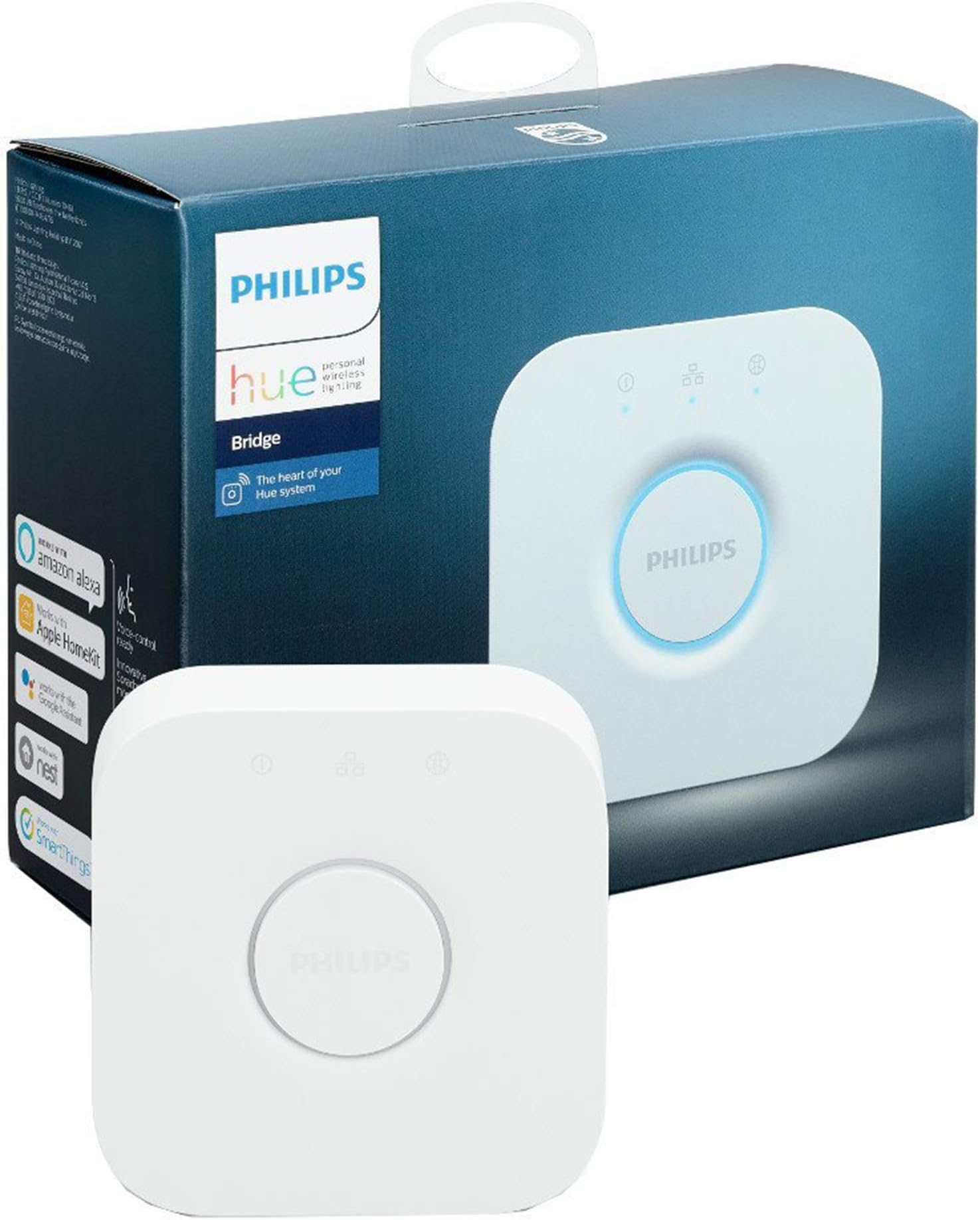 Philips Hue Bridge 2.0 (Works with Alexa), White. Smart Home Lighting ...