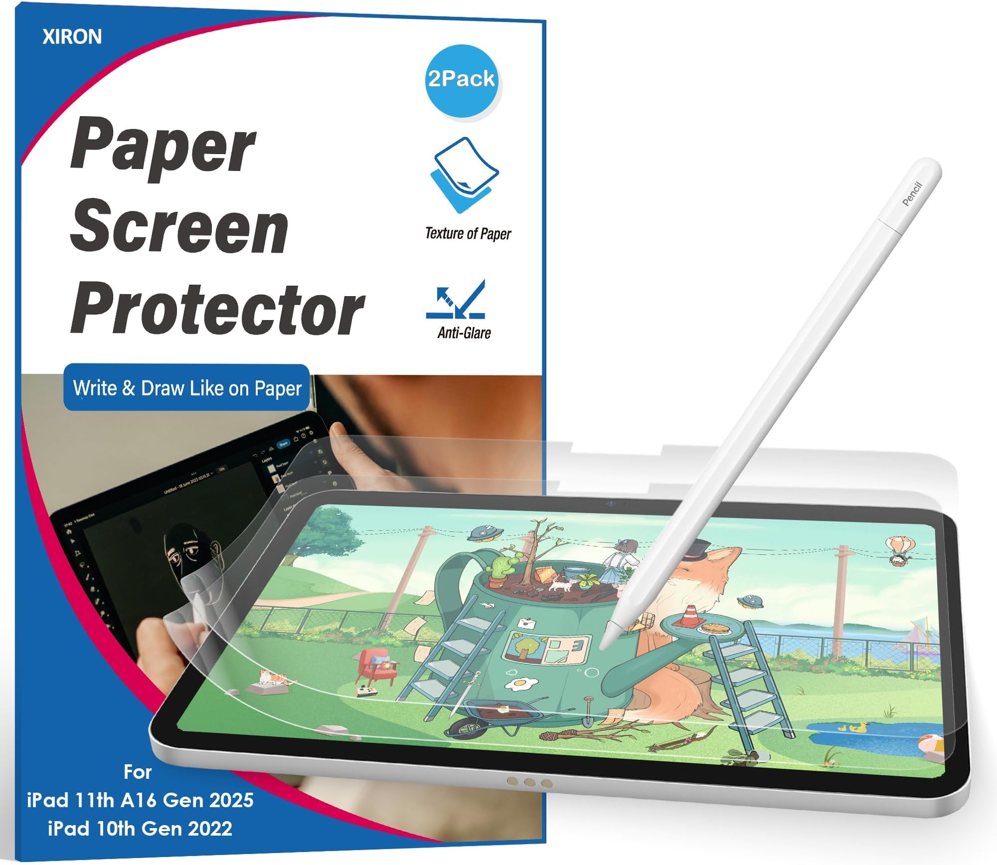 Amazon.com: XIRON 2 PACK Paper Screen Protector for iPad Pro 13 inch ...