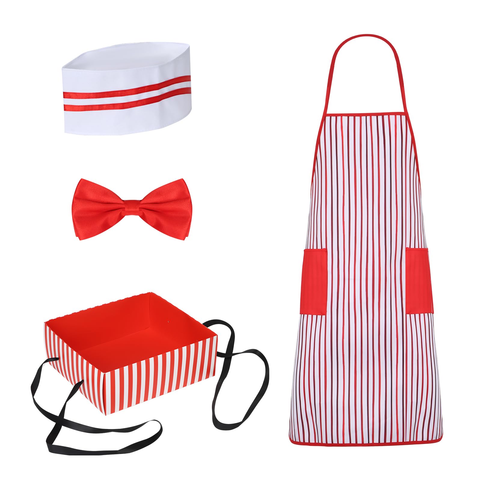 Amazon.com: CUSFULL 4PCS Popcorn Costume Adult Hot Dog Waiter Cosplay ...