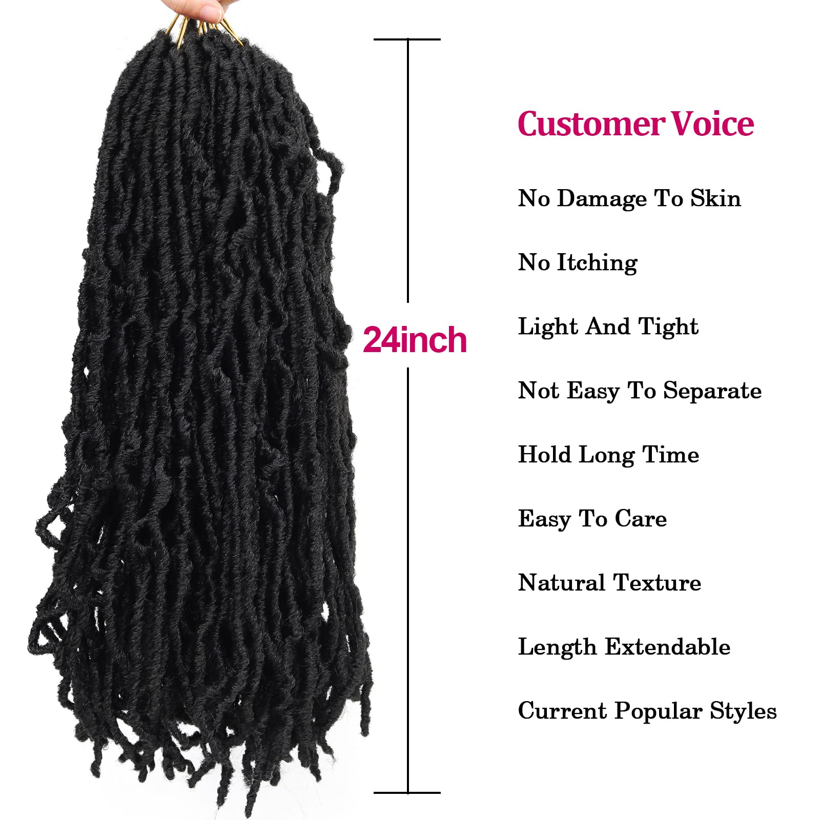 Buy Soft Locs 24 Inch Faux Locs Crochet Hair for Black Women 6 Packs ...