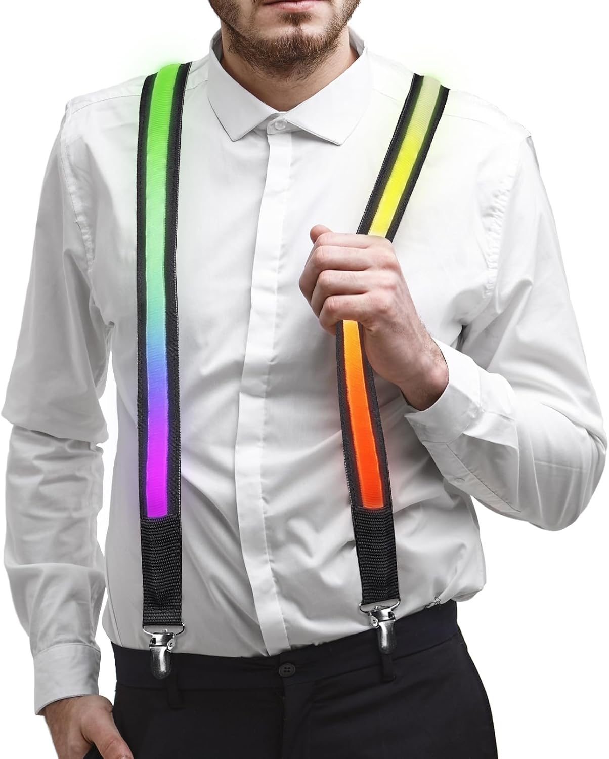 DreamsEden Light Up Suspenders LED Flashing Suspenders Glowing ...
