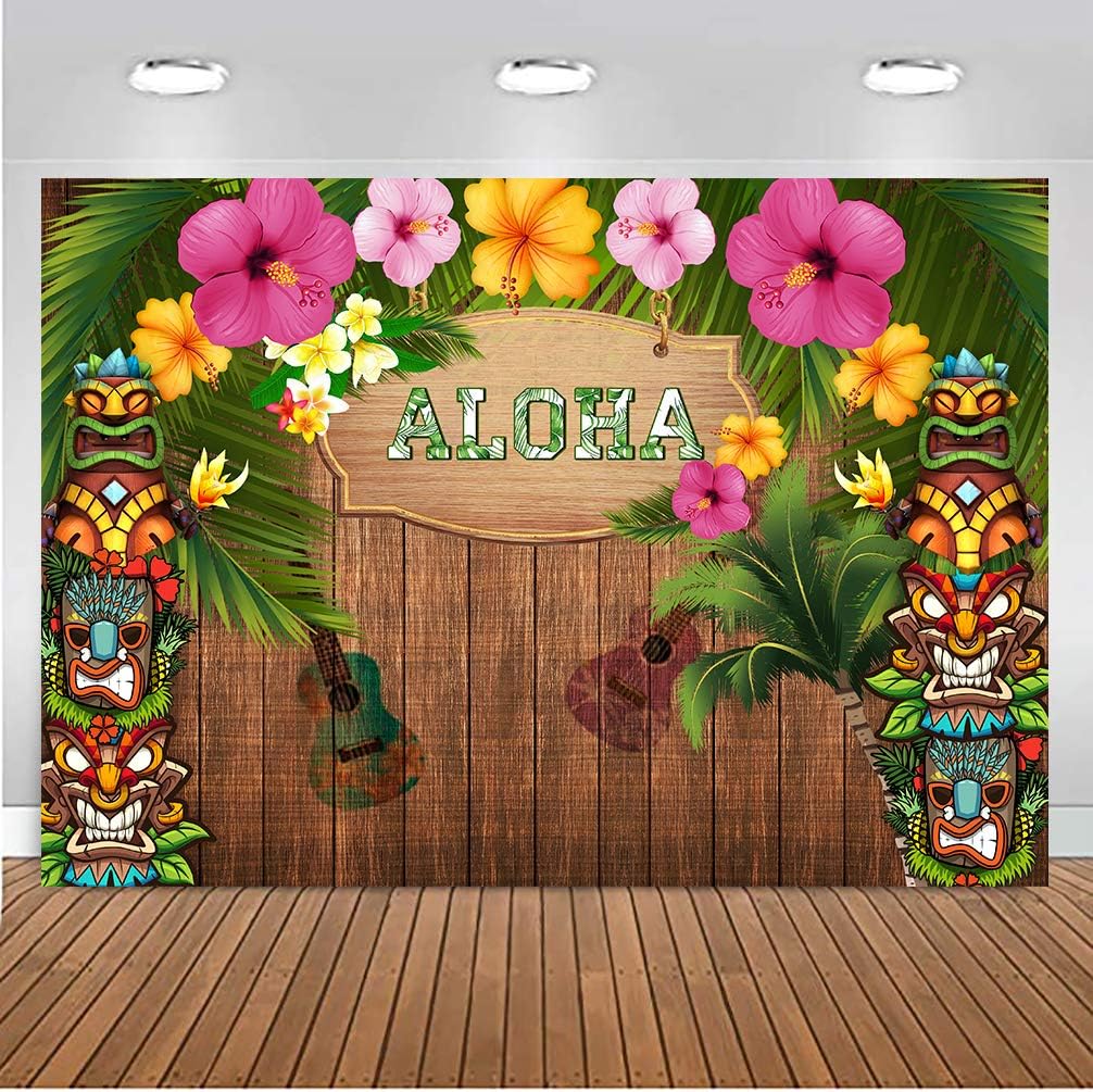 Amazon.com : Aloha Backdrop Luau Party Decorations,Tropical Hawaiian ...