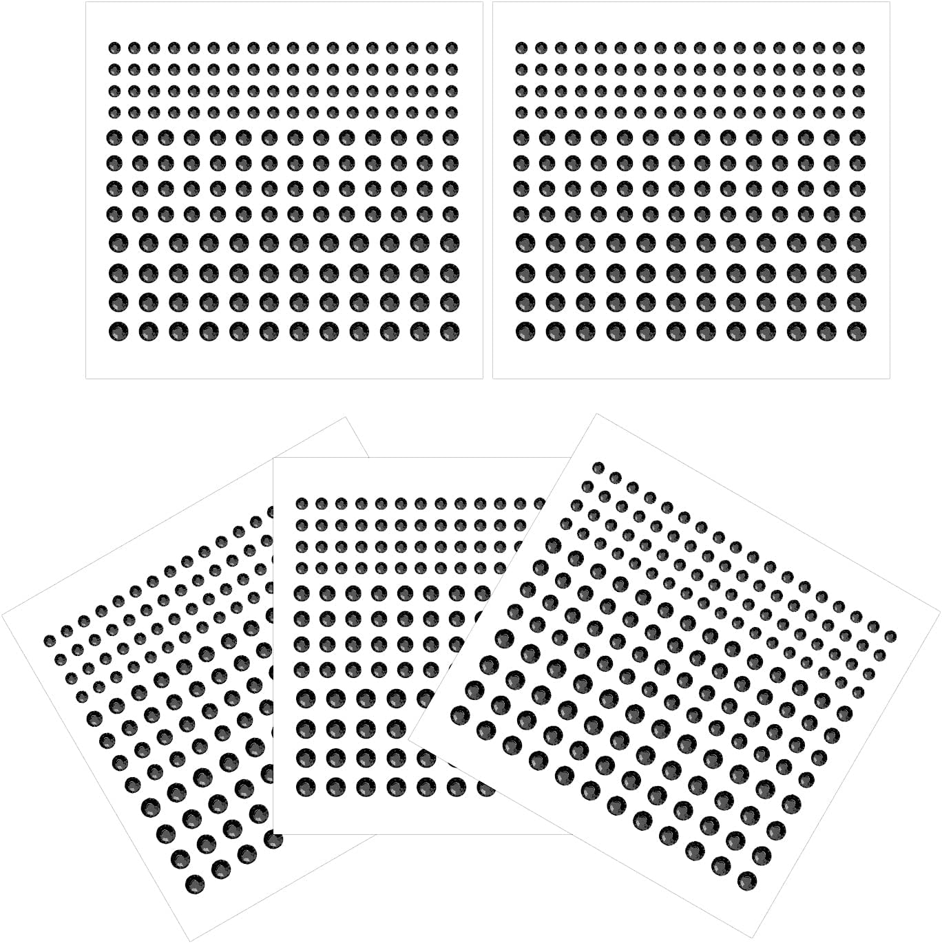 Amazon.com: 5 Sheets Face Gems Jewels Rhinestone Stickers, 4 Size Self ...