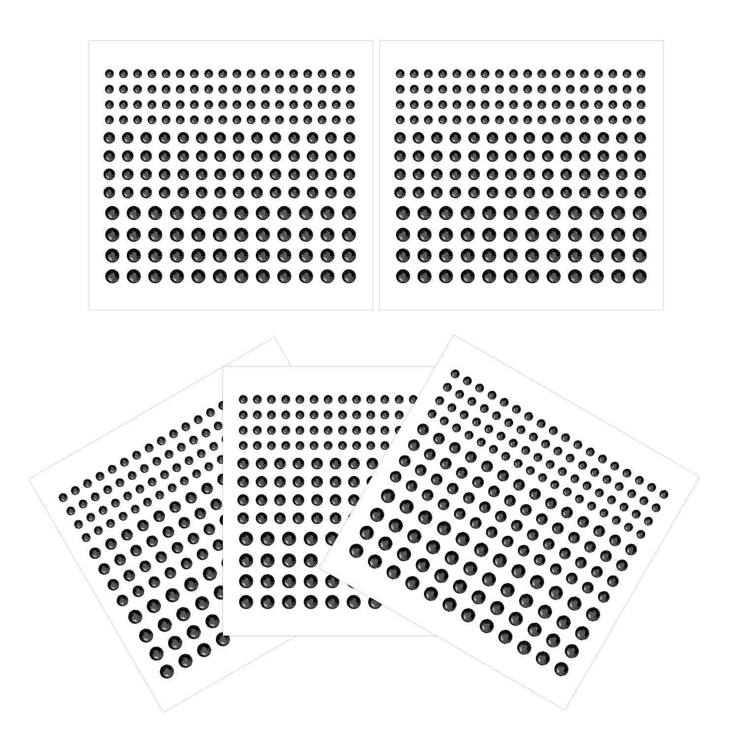 Amazon.com: 5 Sheets Face Gems Jewels Rhinestone Stickers, 4 Size Self ...