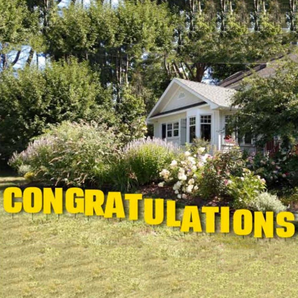 Amazon.com: Congratulations- Yard Letters with 20 Short Stakes (Fire ...