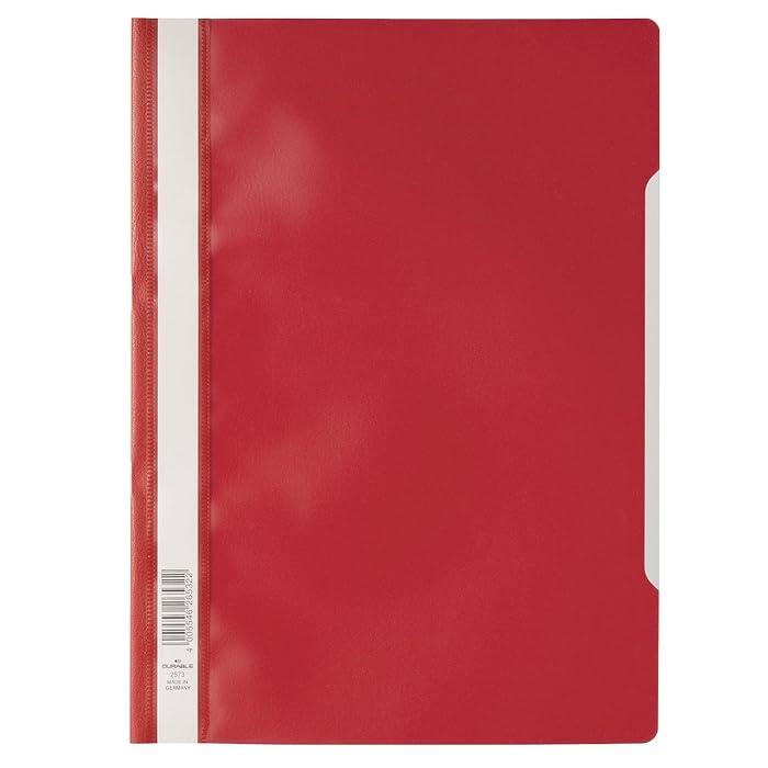 Buy Durable Clear View A4 Document Folder Red | Transparent Front Cover ...