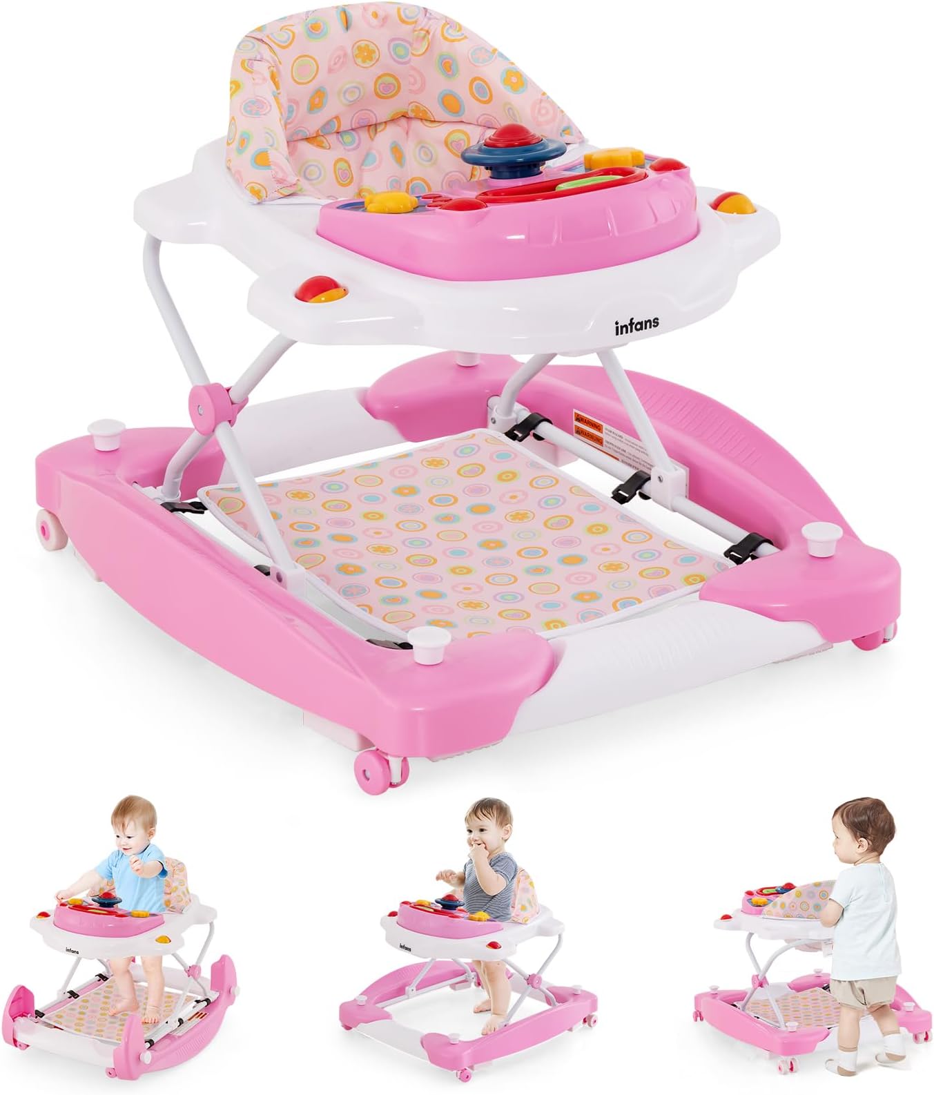 Amazon.com : INFANS Baby Walker, 5 in 1 Behind Walker Learning Seated ...