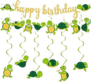 Amazon.com: SUNDIDIY Sea Turtle Birthday Party Banner & Decorations ...